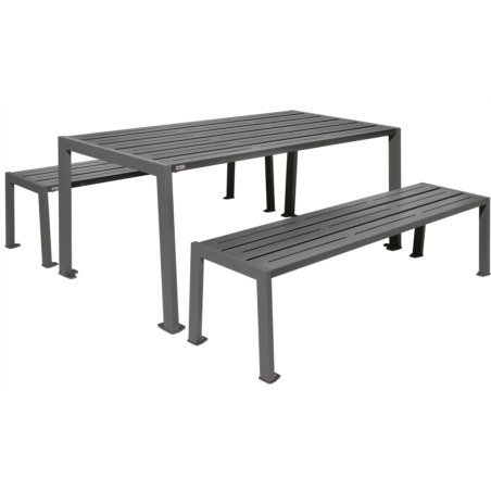 TABLE PIQUE NIQUE SILAOS - ACIER RAL 3004-BDX